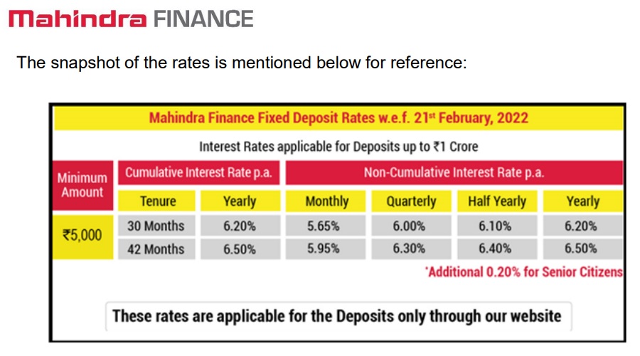 Mahindra Finance launches Special Deposit Schemes for digitally ...